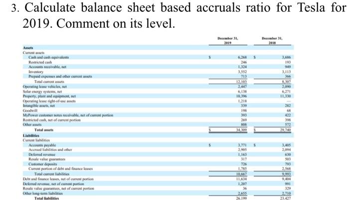 Calculate balance sheet based accruals ratio for | Chegg.com