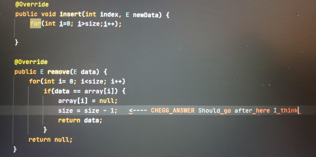 Solved Create a algorithm that inserts an element at index | Chegg.com
