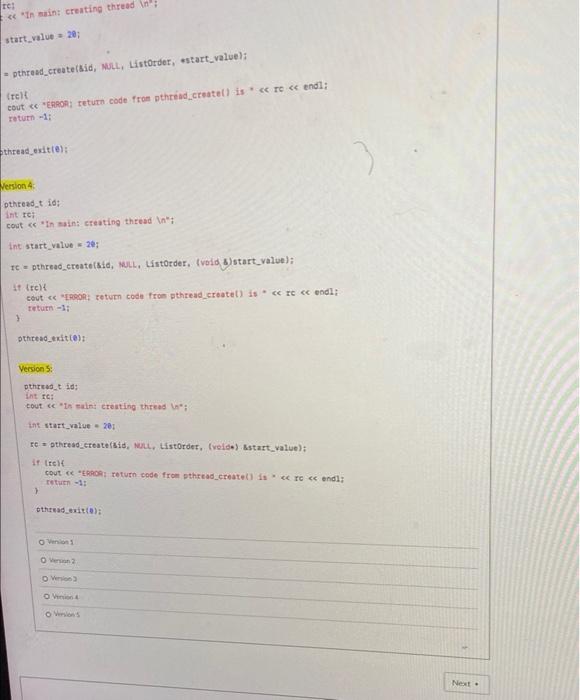 Solved Consider the following code: void ListOrderivoid arg) | Chegg.com