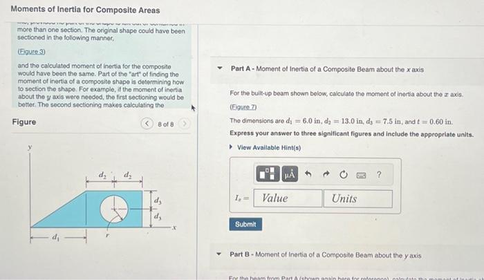 Solved Moments of Inertia for Composite Areas more than one | Chegg.com