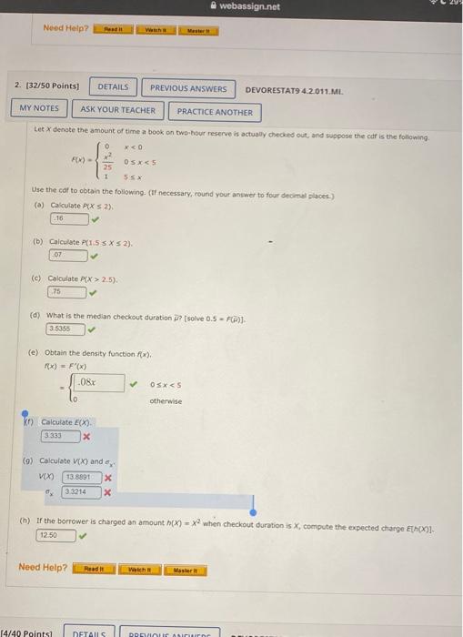 Solved webassign.net Need Help? Fendt Wh Mester 2. [32/50 | Chegg.com