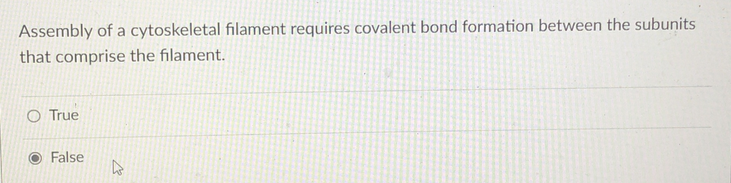 Solved Assembly of a cytoskeletal filament requires covalent | Chegg.com