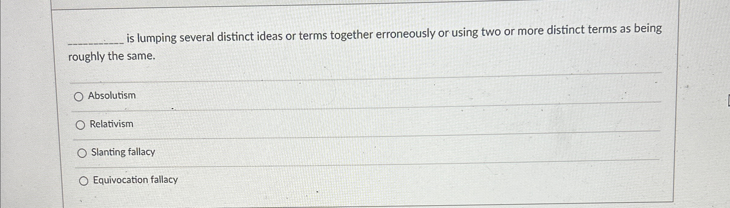Solved is lumping several distinct ideas or terms together | Chegg.com