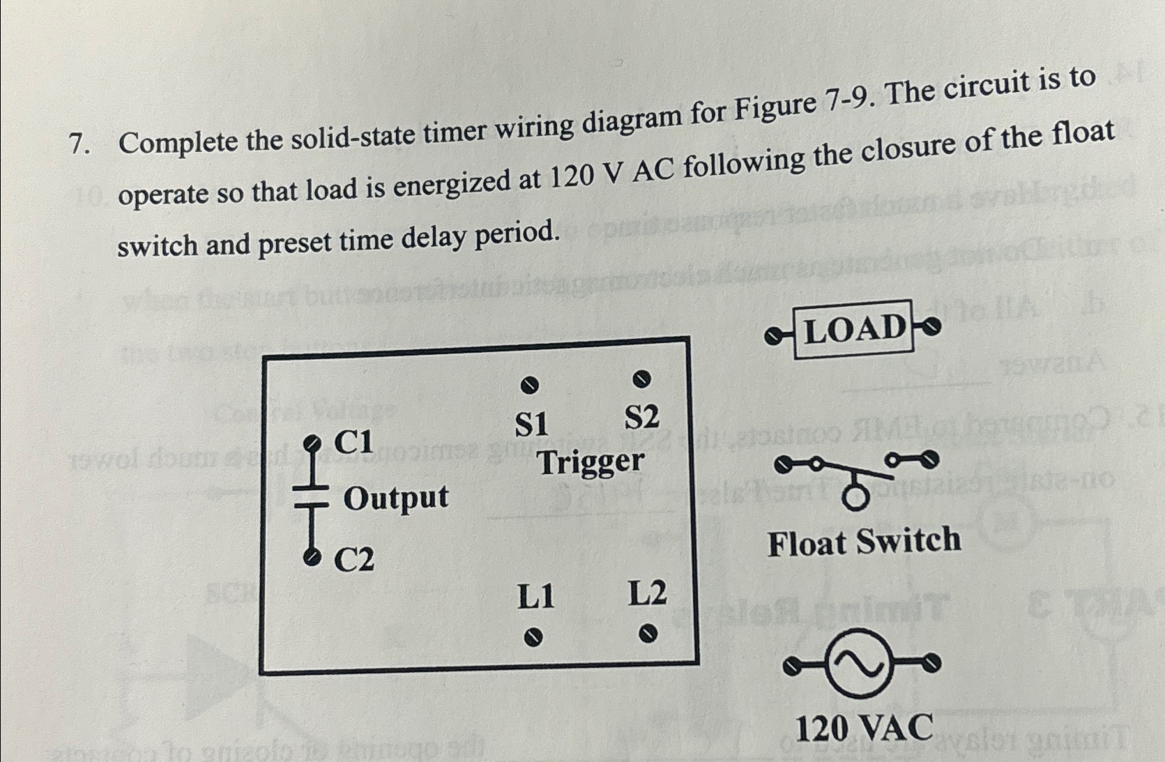 Solved Complete the solid-state timer wiring diagram for | Chegg.com