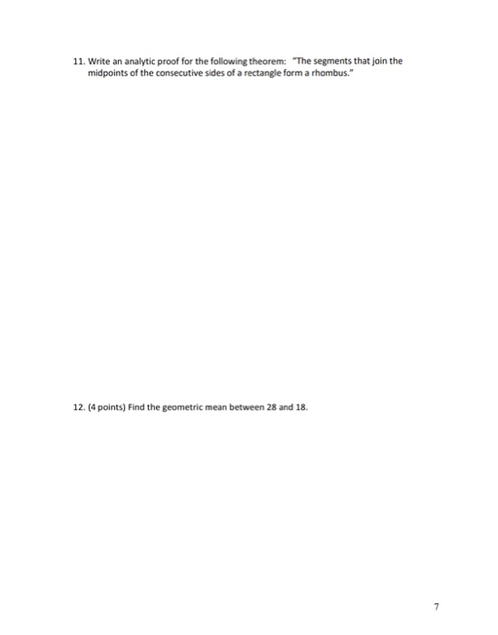 Solved 11. Write an analytic proof for the following | Chegg.com