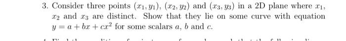 Solved 3. Consider three points (x1,y1),(x2,y2) and (x3,y3) | Chegg.com