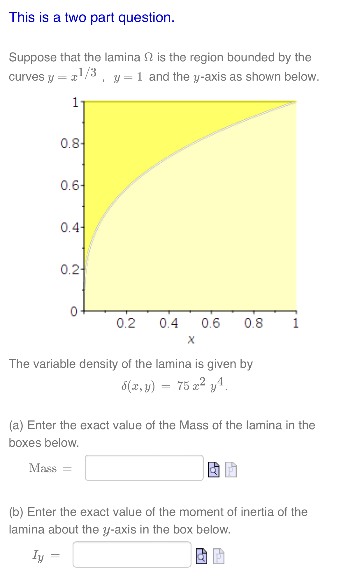Solved This is a two part question.Suppose that the lamina Ω | Chegg.com