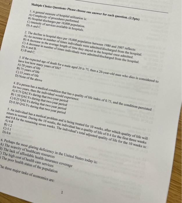 Solved Multiple Choice Questions: Please choose one answer | Chegg.com