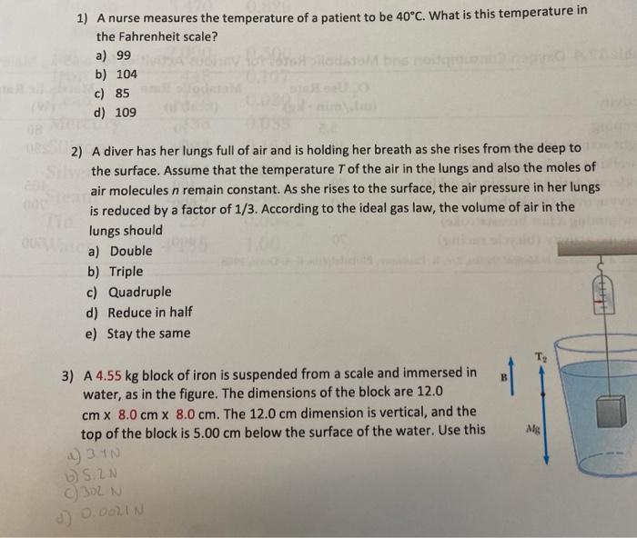 Solved 1) A nurse measures the temperature of a patient to | Chegg.com