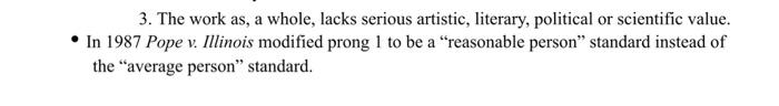 OBSCENITY RULES Hicklin Test: from English Common Law | Chegg.com