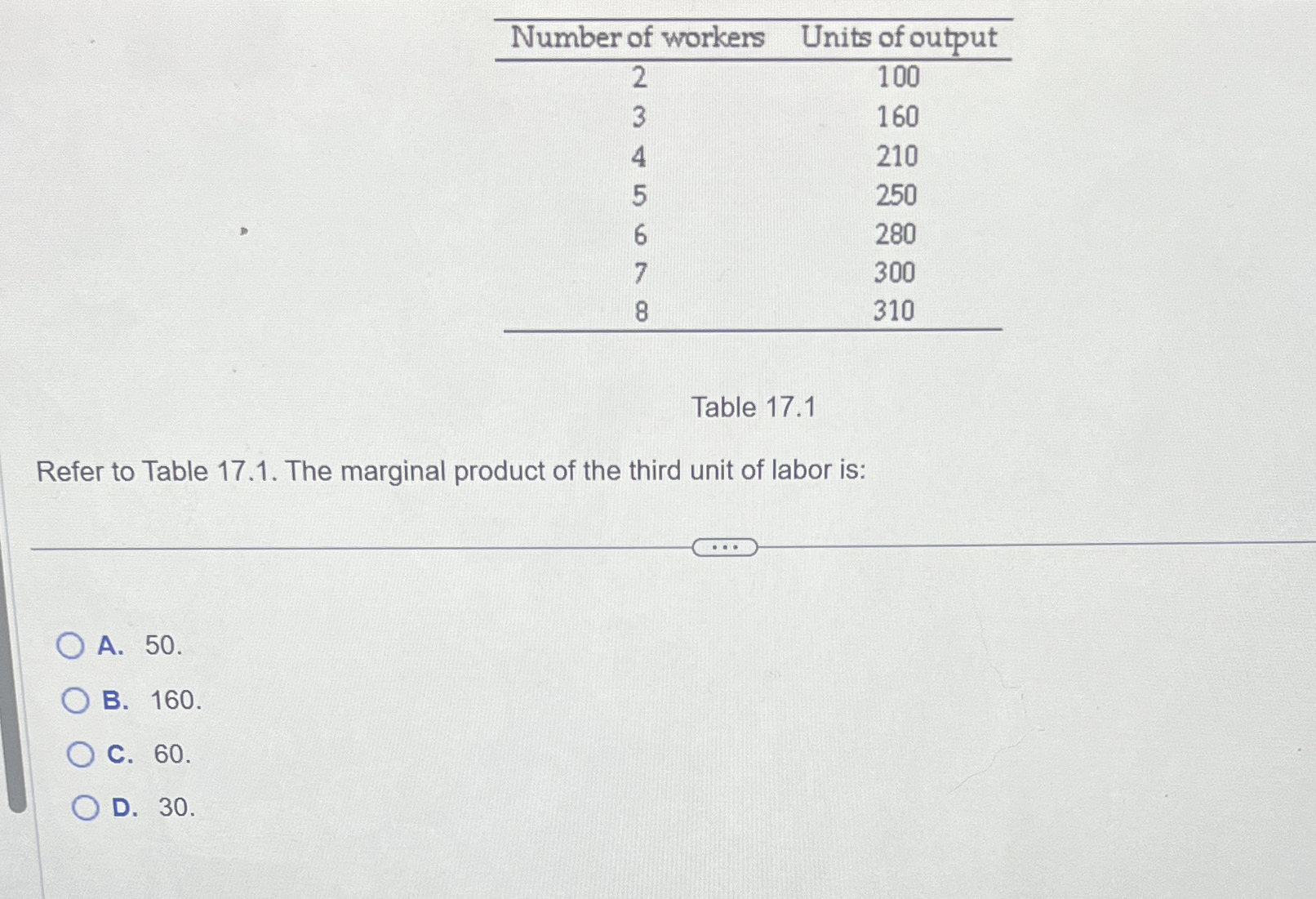 Solved \table[[Number of workers,Units of | Chegg.com