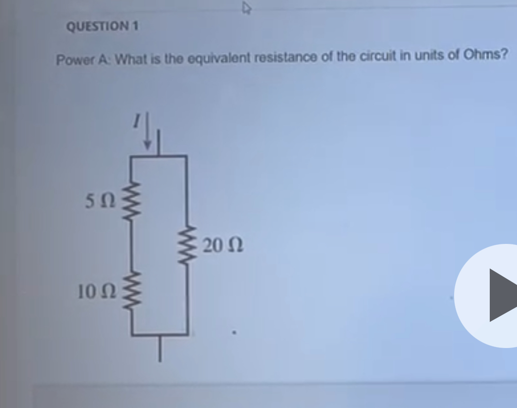 Solved QUESTION 1Power A: What is the equivalent resistance | Chegg.com