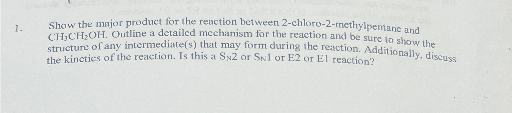 Show the major product for the reaction between | Chegg.com