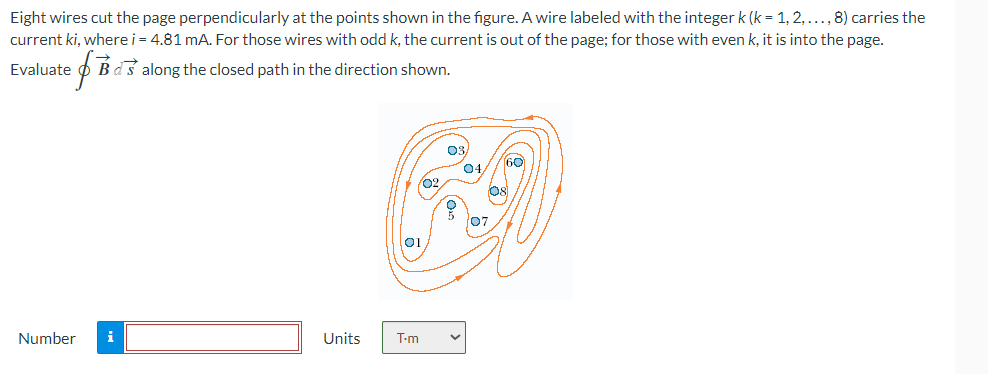 Solved Eight wires cut the page perpendicularly at the | Chegg.com