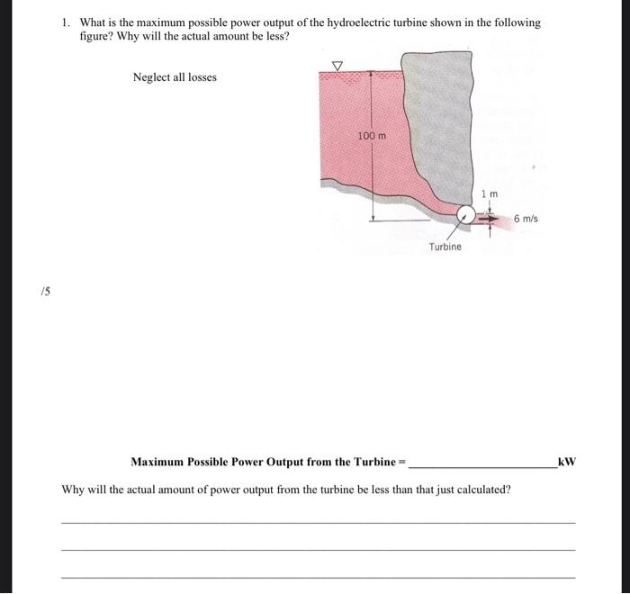 Solved Enter the maximum possible power output from the | Chegg.com