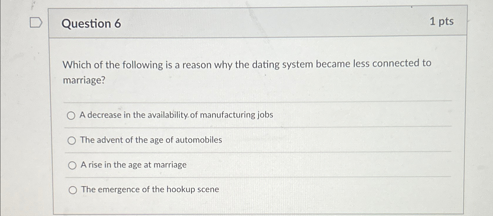 Solved Question 61ptsWhich of the following is a reason why | Chegg.com