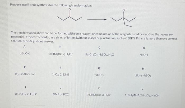 Solved Propose an efficient synthesis for the following | Chegg.com