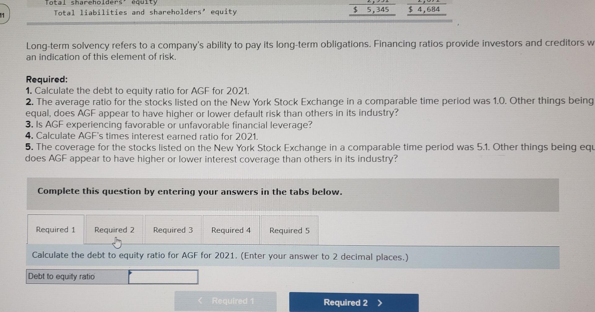 Solved AGF Foods Company is a large, primarily domestic, | Chegg.com