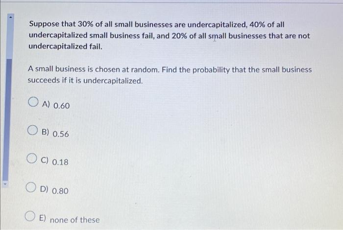 Solved Suppose that 30% of all small businesses are | Chegg.com