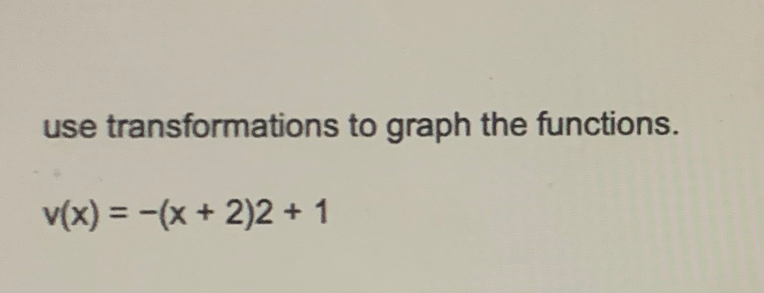Solved use transformations to graph the | Chegg.com