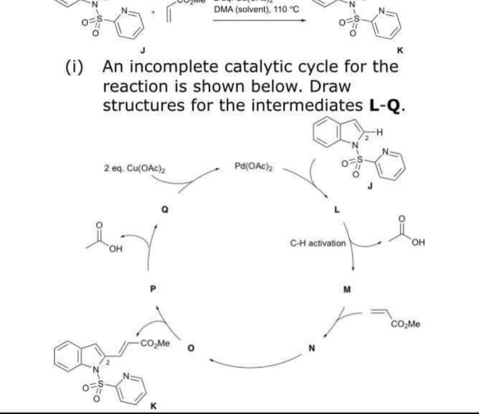 Solved DMA (solvent), 110 °C к (i) An incomplete catalytic | Chegg.com