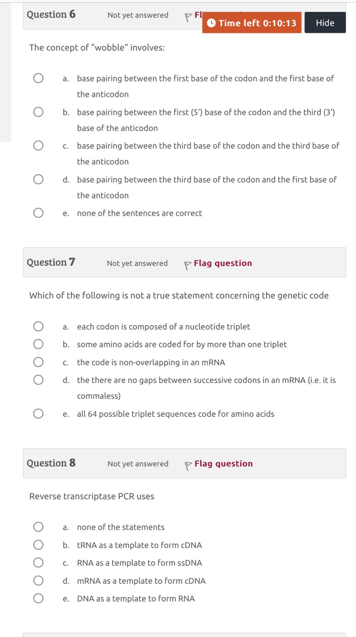 Solved Question 6Not yet answeredThe concept of "wobble" | Chegg.com