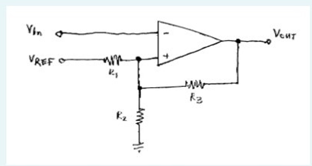 Solved The circuit shown is a simple Schmitt Trigger. This | Chegg.com