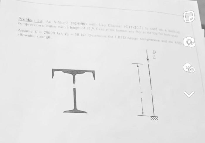 Solved An s-shape (S24*80) with cap channel (C12*20.7) is | Chegg.com