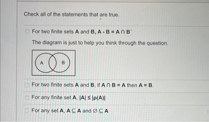 Solved Check all of the statements that are true. For two | Chegg.com