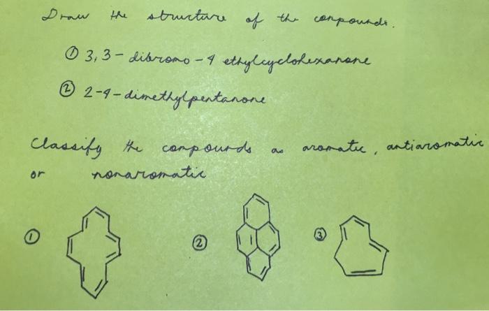Solved the structure of the conpounds. 0 3,3-dibromo-4 | Chegg.com
