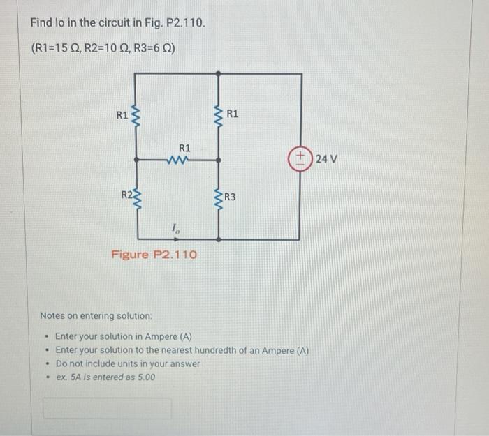 Solved Find lo in the circuit in Fig. P2.110. | Chegg.com