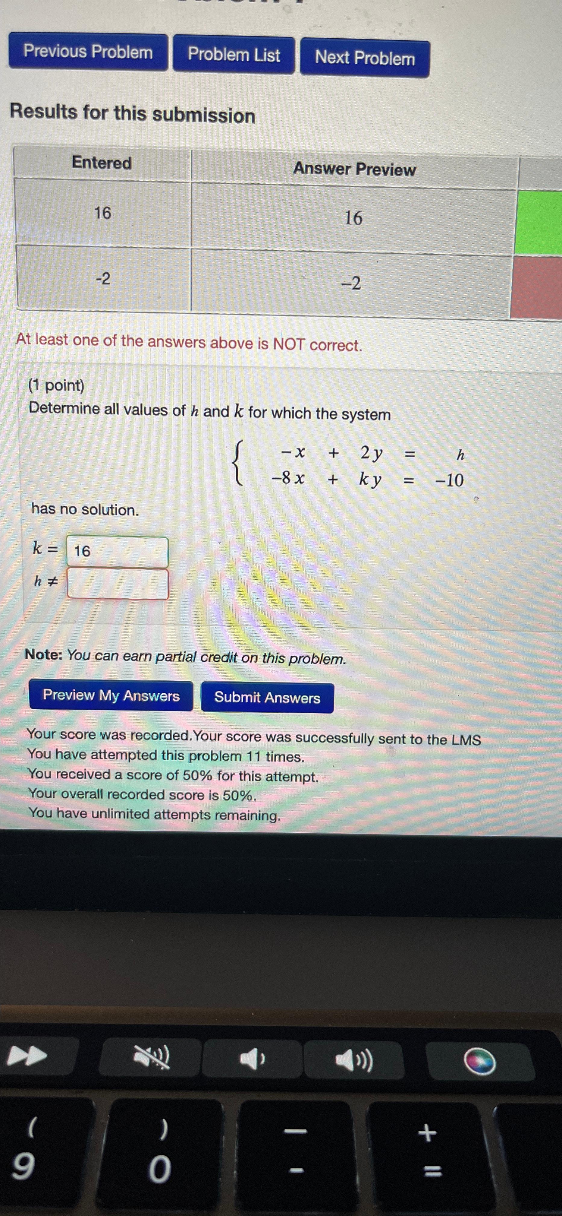Solved Results for this submission\table[[Entered,Answer | Chegg.com