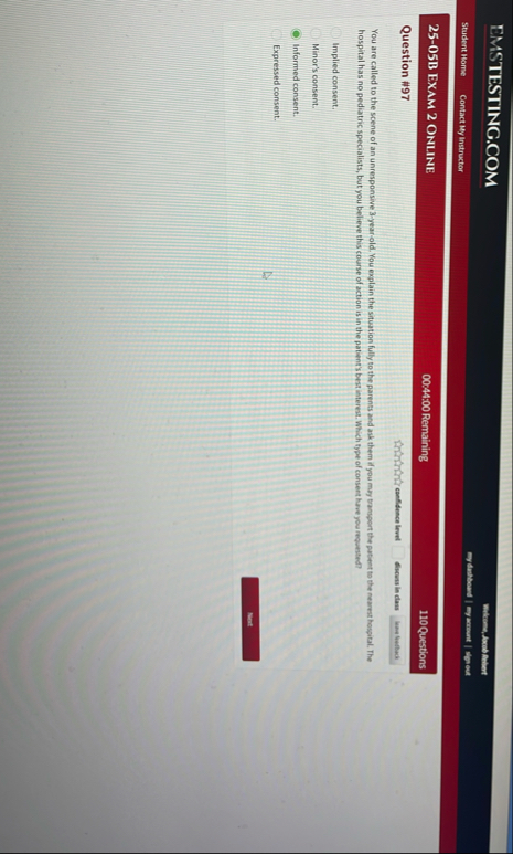 Solved EMSTESTING.COMstudent HomeContact My Instructor25-05B | Chegg.com