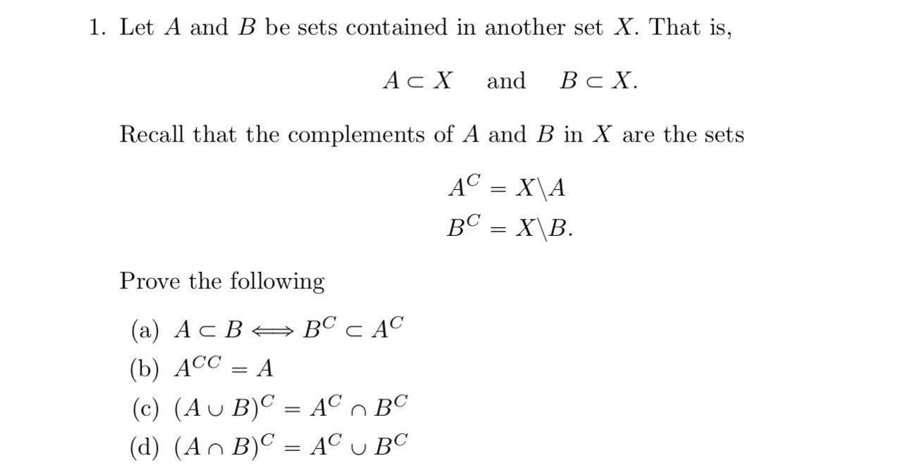 Solved Let A and B ﻿be sets contained in another set x. | Chegg.com