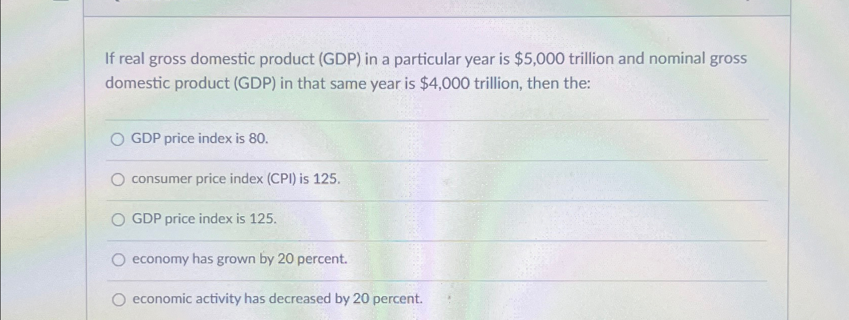 Solved If real gross domestic product (GDP) ﻿in a particular | Chegg.com