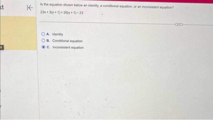 Solved Is the equation shown below an identity, a | Chegg.com