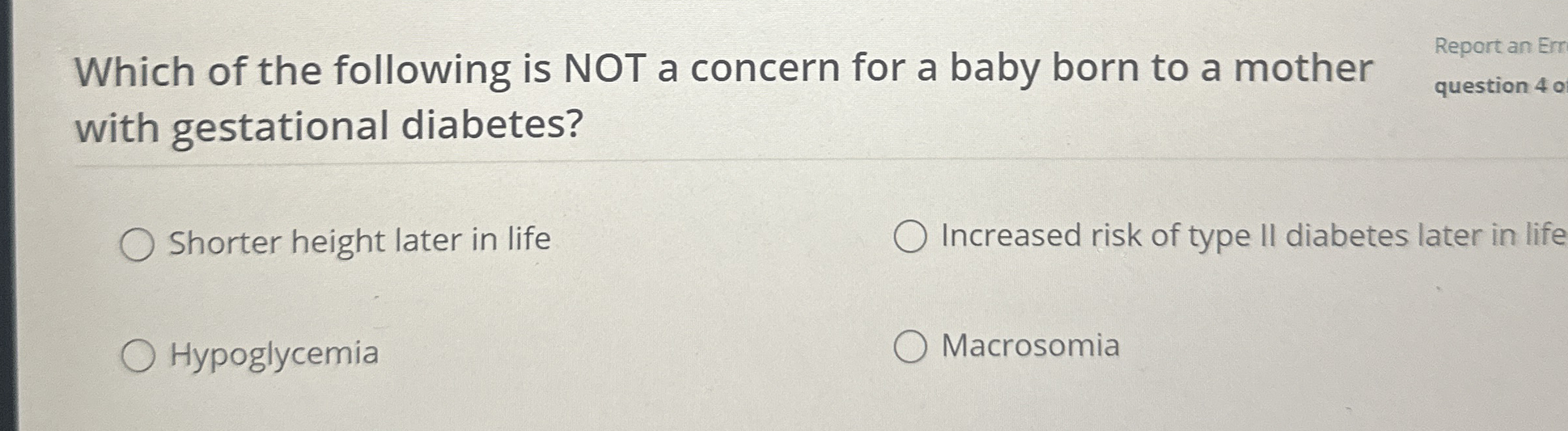 Solved Which of the following is NOT a concern for a baby | Chegg.com