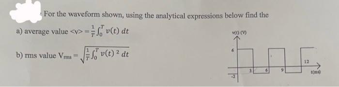 Solved For the waveform shown, using the analytical | Chegg.com