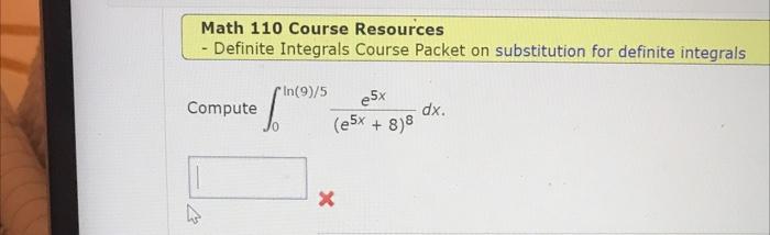 Solved Math 110 Course Resources - Definite Integrals Course | Chegg.com