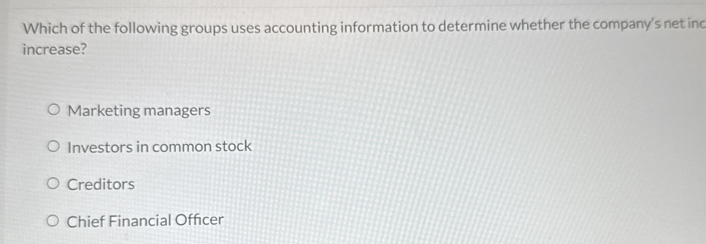 Solved Which of the following groups uses accounting | Chegg.com