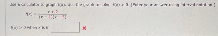 Solved Use a calculator to graph f(x). Use the graph to | Chegg.com