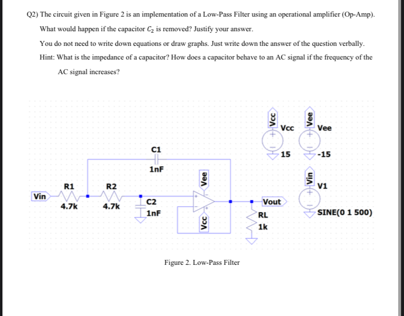 Solved Q2) ﻿The circuit given in Figure 2 ﻿is an | Chegg.com