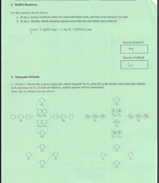 Solved For the reaction shown below: a. (8 pts.) assign | Chegg.com