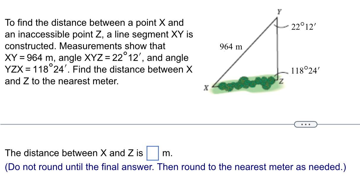 Solved To find the distance between a point x ﻿and an | Chegg.com