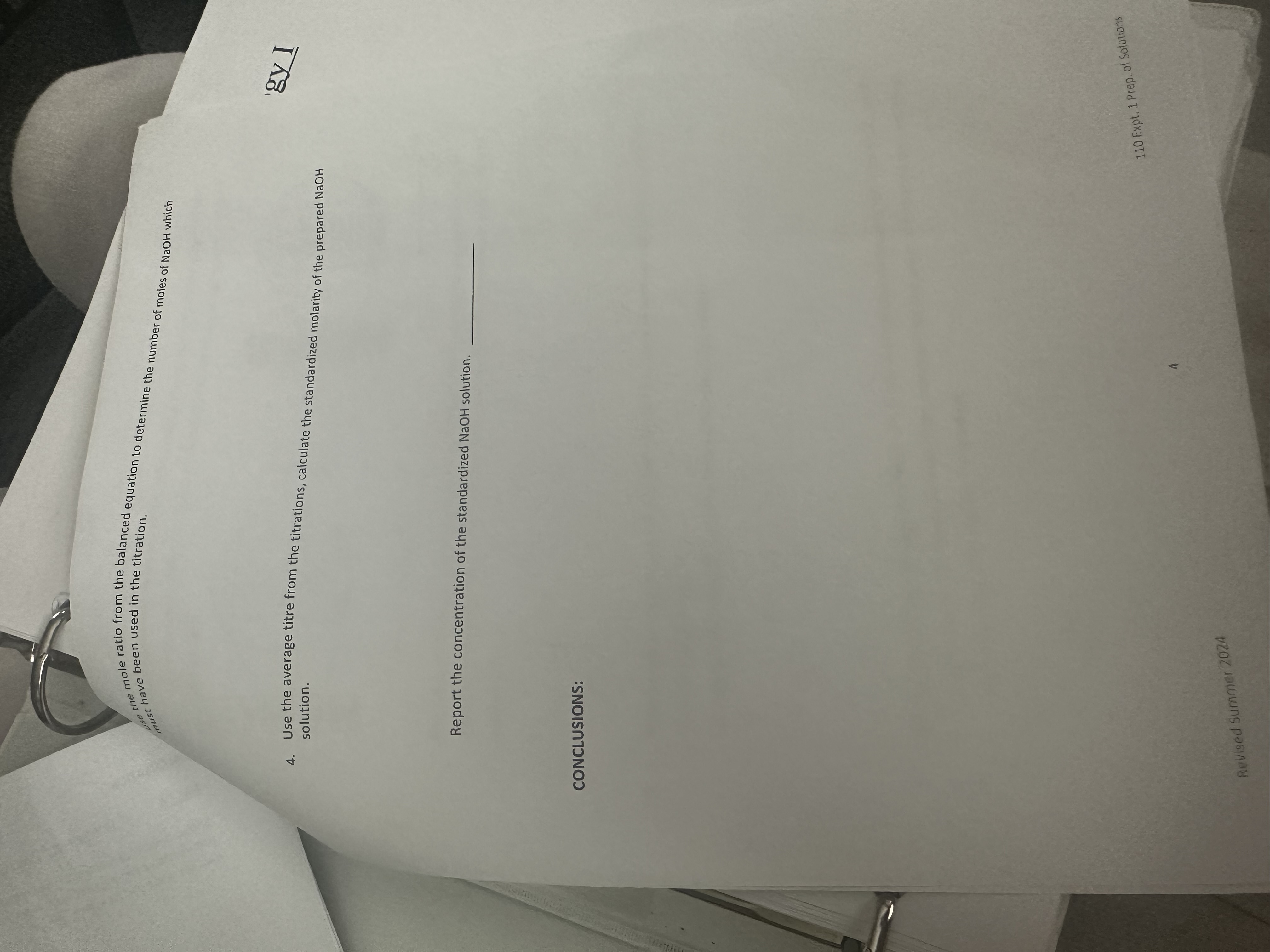 Solved 4. ﻿Use the average titre from the titrations, | Chegg.com