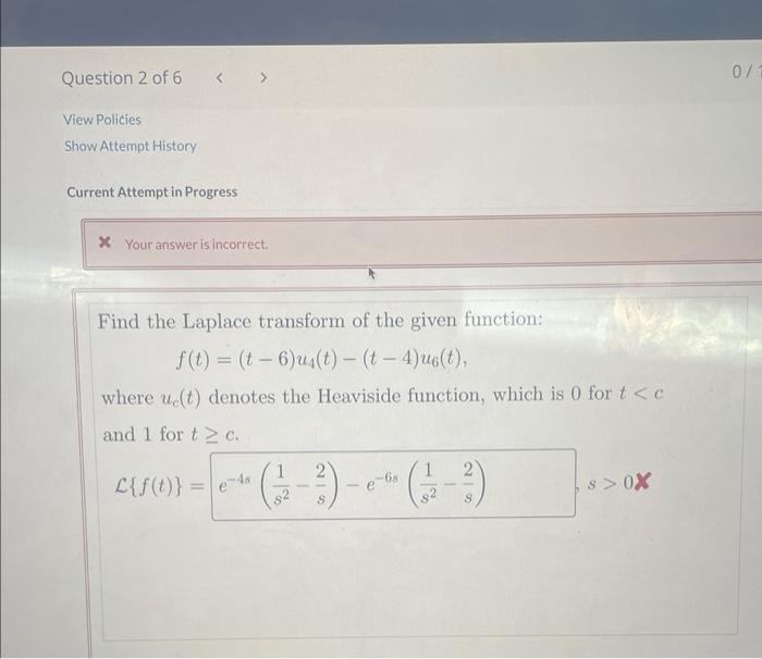 Solved View Policies Show Attempt History Current Attempt in | Chegg.com