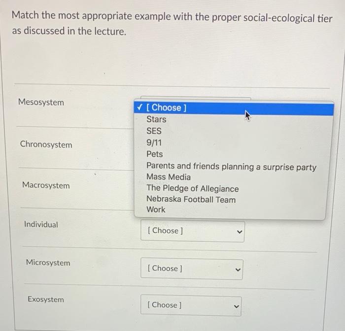 Solved Match the most appropriate example with the proper | Chegg.com