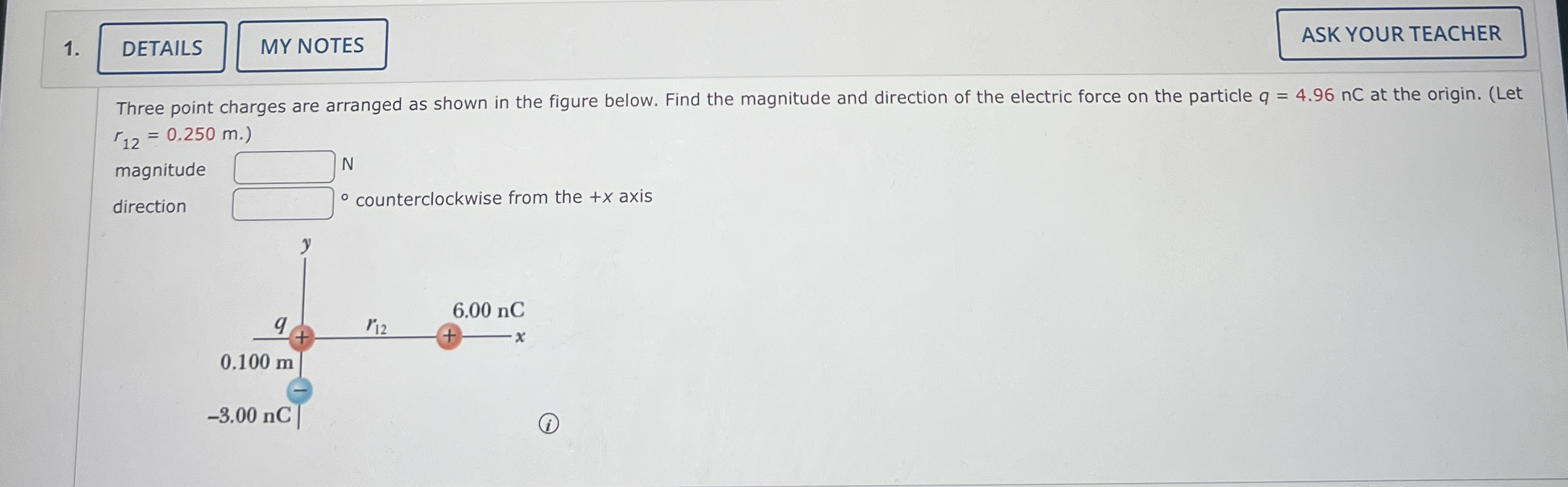 Solved Three point charges are arranged as shown in the | Chegg.com
