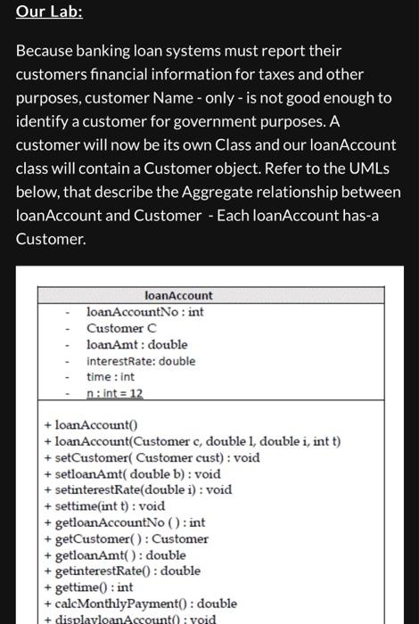 Solved public class loanAccountTestDriver{/* main method | Chegg.com