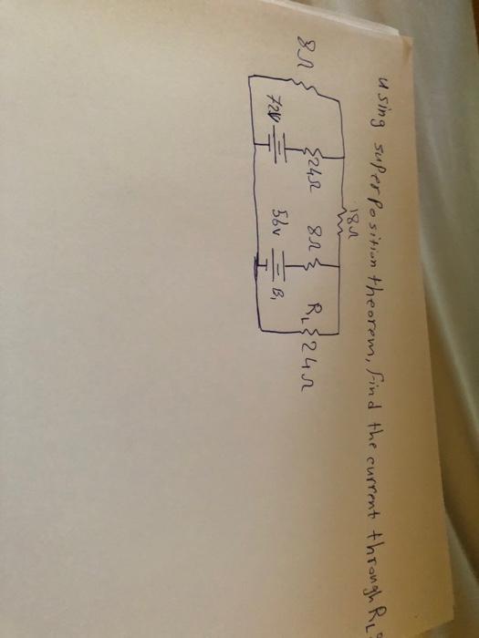 Solved using super position theorem, find the current | Chegg.com
